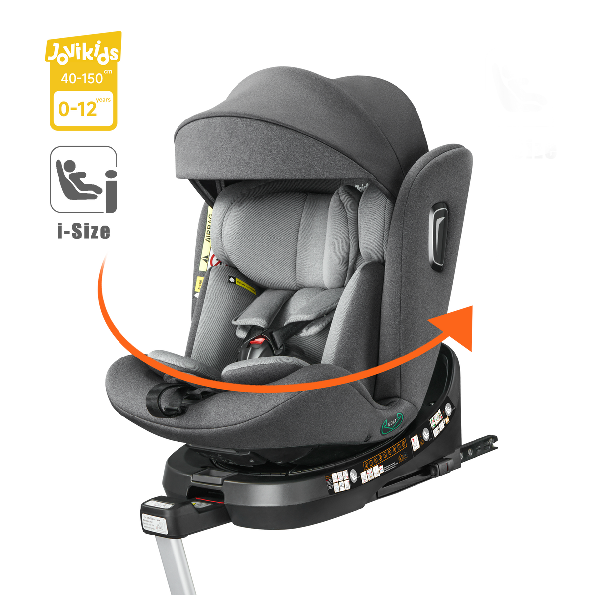 Ranger Baby Car Seat Black 360 Swivel Isofix I-Size 40-150cm Group 0+1